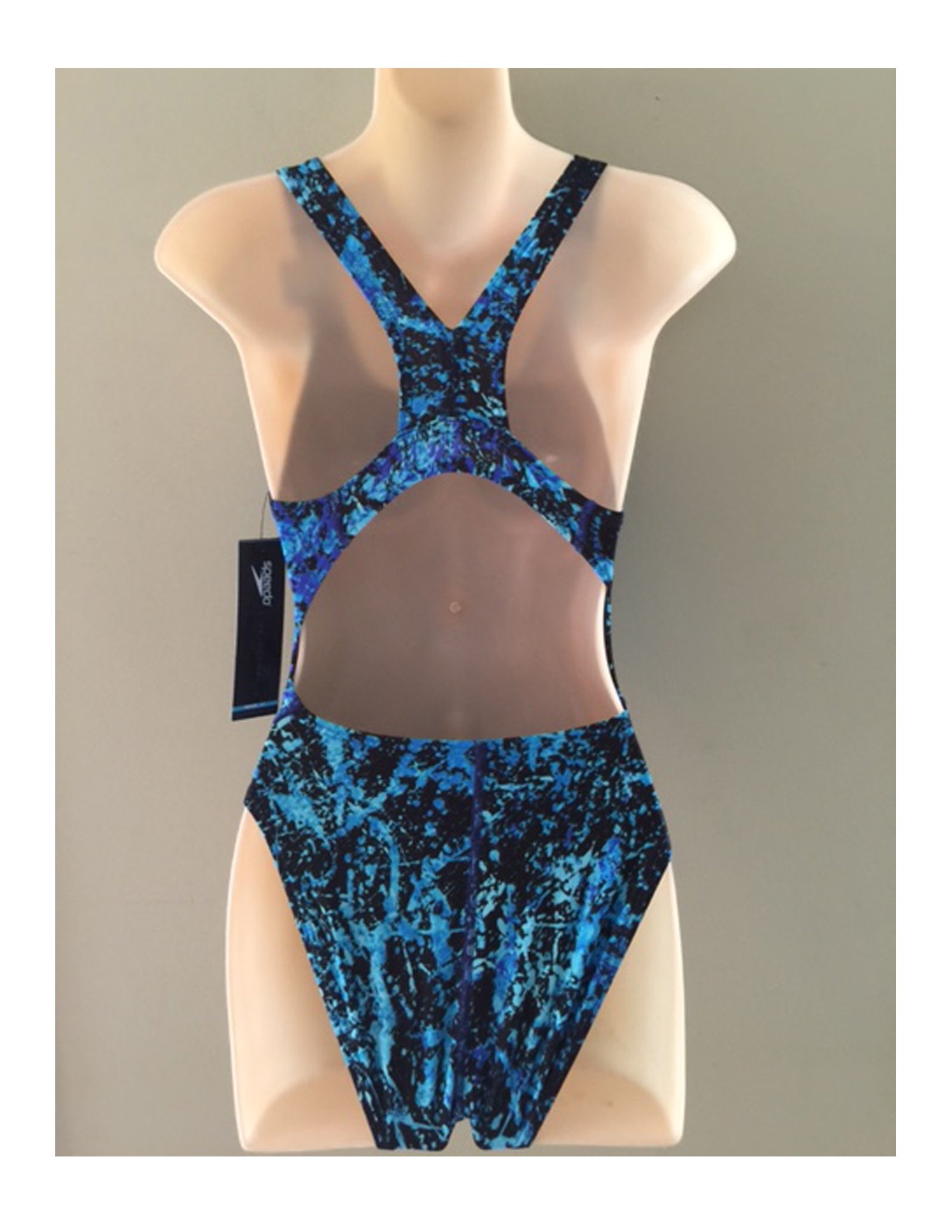 Speedo Women's Splatter Splash Super Pro Powerflex Swimsuit, Blue, 30