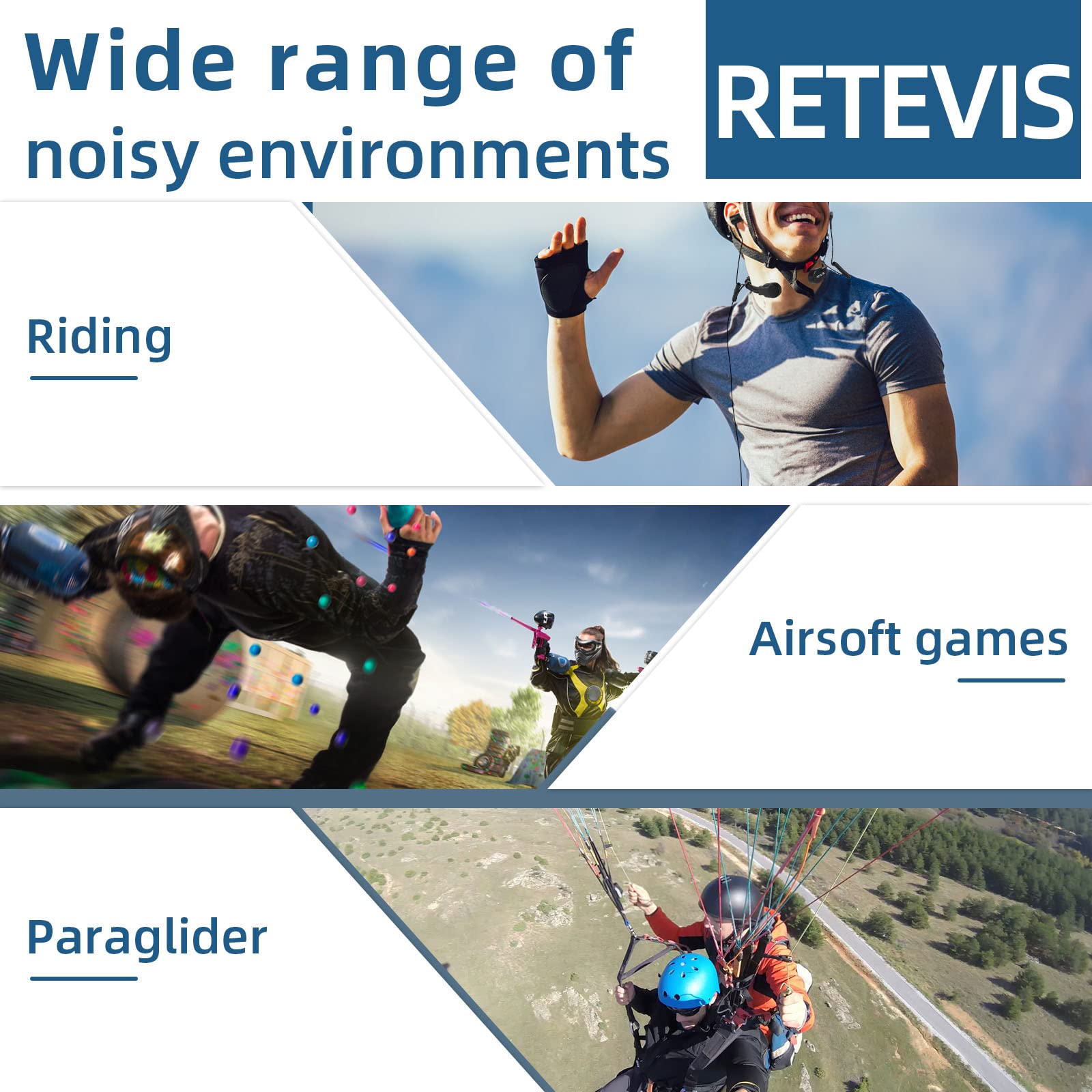Retevis ETK007 Adjustable Throat Mic Two Way Radio Headset, Finger PTT, for Cycling, for RT22 RT21 H-777 RT68, Compatible with Kenwood Baofeng UV-5R Walkie-Talkie,Walkie Talkie Earpiece(2 Pack)