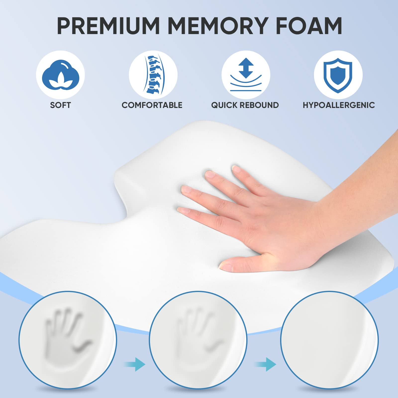 TICONN Memory Foam Seat Cushion, Office Chair Cushion Butt Pillow for Long Sitting (Black)