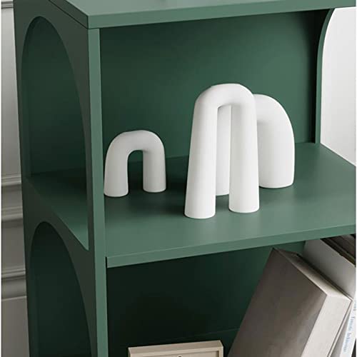 Sofa Side Table Couch Table Green Night Stand End Table with 2 Tier Storage Shelf Farmhouse Sofa Side Table for Small Spaces, Bedside Table for Living Room Bedroom, Stable Metal Frame End Table Coffe