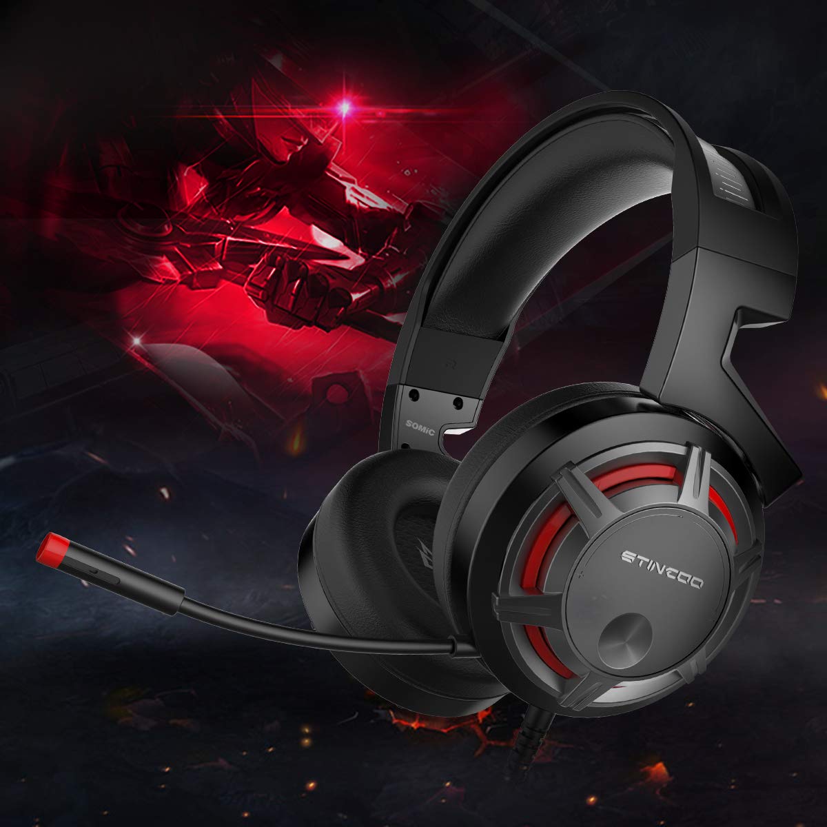SOMIC G926S 3.5mm Stereo Gaming Headset for PC,Laptop,Phone,PS4,XboxOne Over Ear Wired Headphone with Mic, On Ear Volume Control