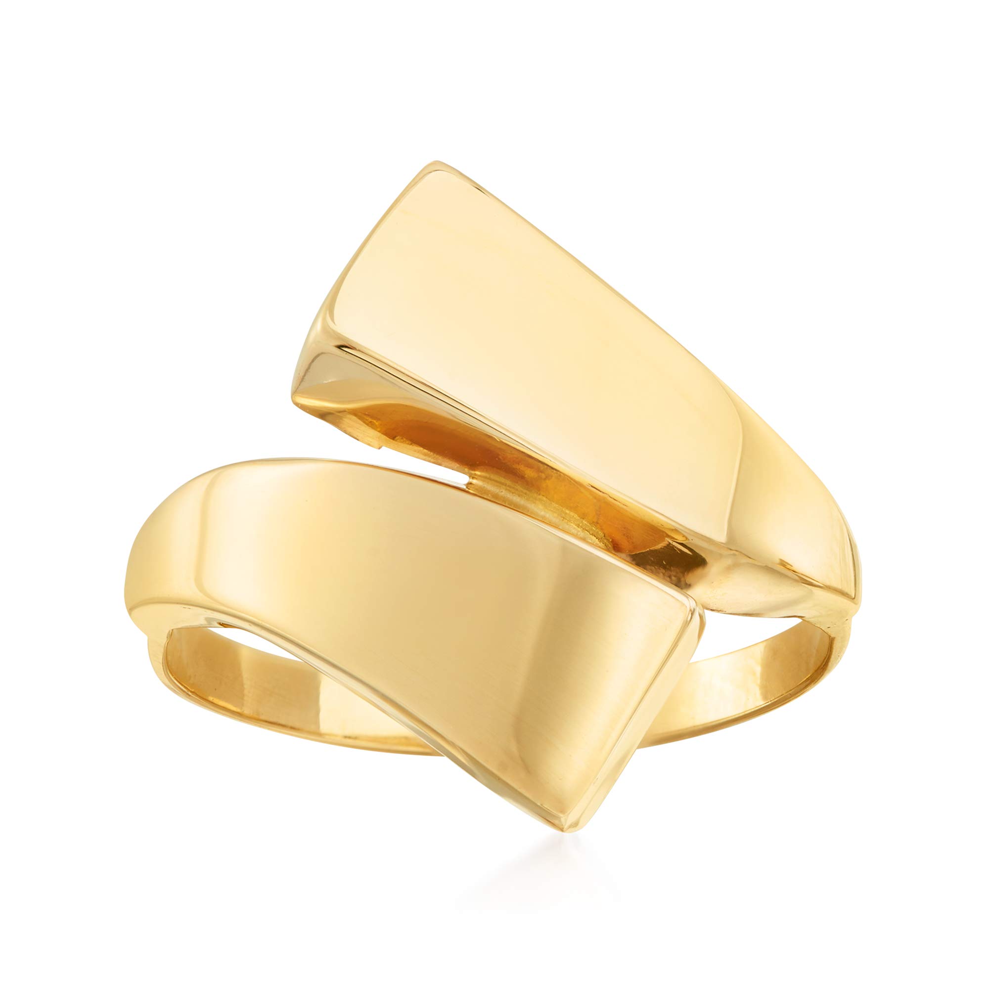 Ross-Simons Italian 14kt Yellow Gold Bypass Ring. Size 8