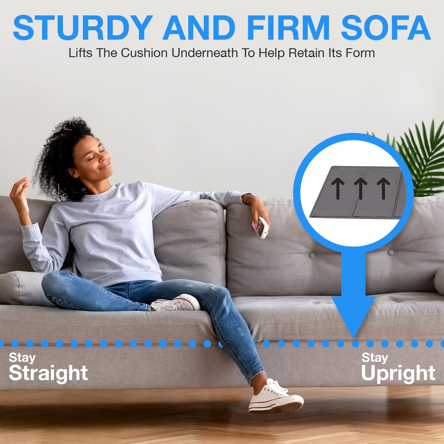 Tidy Zebra Sofa Support for Sagging Cushions β Luxury Extra Thick & Strong Sagging Couch Support Seat Saver! Best Cushion Support for Sagging Couch - 67" Wide, Couch Accessories to Repair as New!