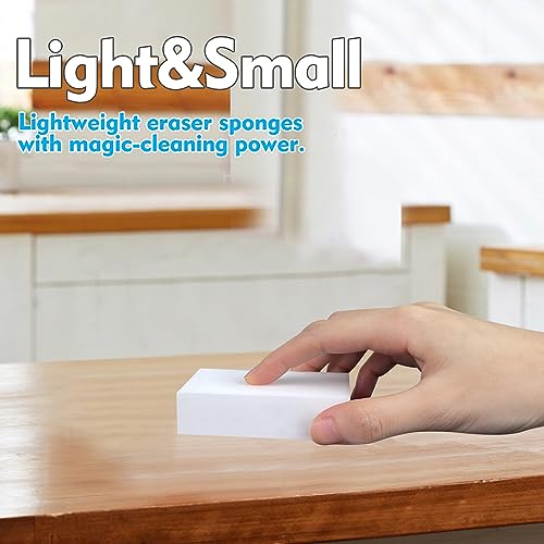 SUBCULTUREPICK 50 Pack Magic Sponge Eraser, Melamine Sponge Foam Pads, Multi-Functional Household Cleaning Sponge in Bulk for Kitchen,Furniture,Bathroom,Sink,Floor,Wall Cleaner