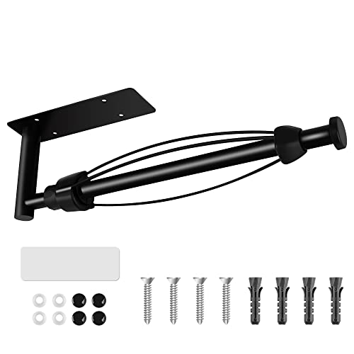 VJAEDEY Paper Towel Holder Under Cabinet, Single Hand Operation, Damping Effect - Stainless Steel Wall Mount - Easy Tear Design - Ideal for Kitchen/Bathroom/Garage - Self-Adhesive/Drill Install, Black