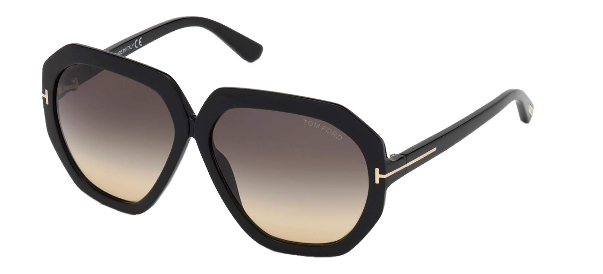 Tom Ford sunglasses (FT-0791-S 01B) Shiny Black - Brown grey black Gradient lenses
