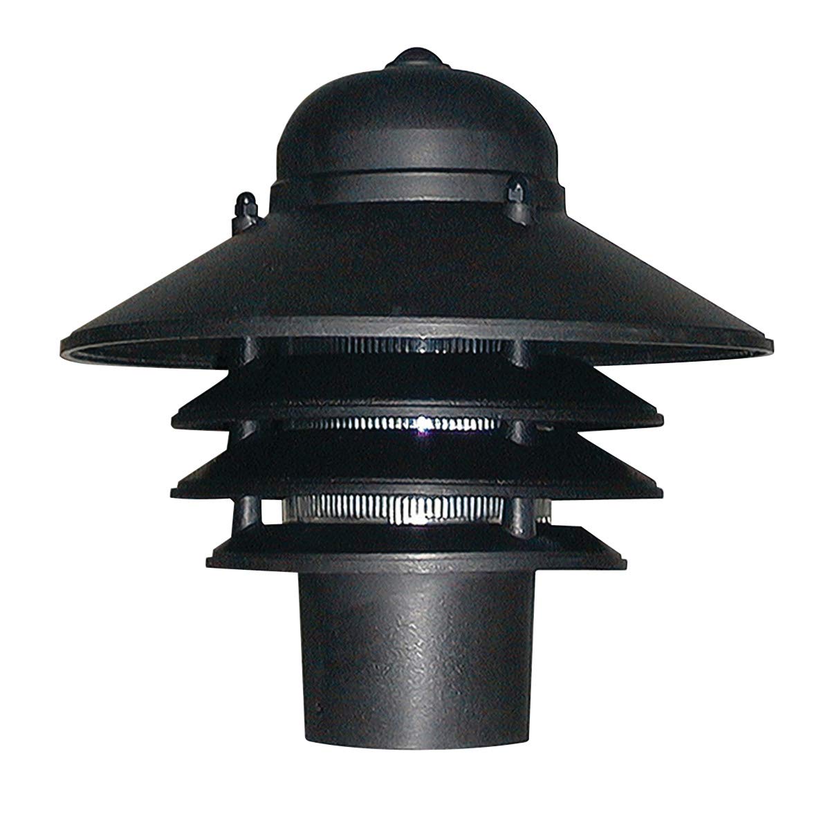 Solus S75TC-LE26C-BK Nautical Post Mount Walkway Light with 4000K Energy Star LED Lamp, Durable Acrylic Clear Lens, Fade & Rust Resistant, UL Listed, Fits 3" Diameter Posts, 10" H x 10 1/16" D, Black