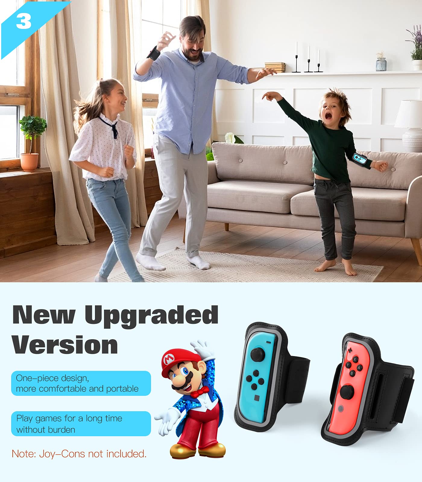 TiMOVO Wrist Bands Straps Compatible with Nintendo Switch 2024 2023 2022 2021 2020, Switch Sports, Switch Zumba Burn It Up, Cardio Boxing Series,(2 Pack) Adjustable Elastic Armband for JoyCon