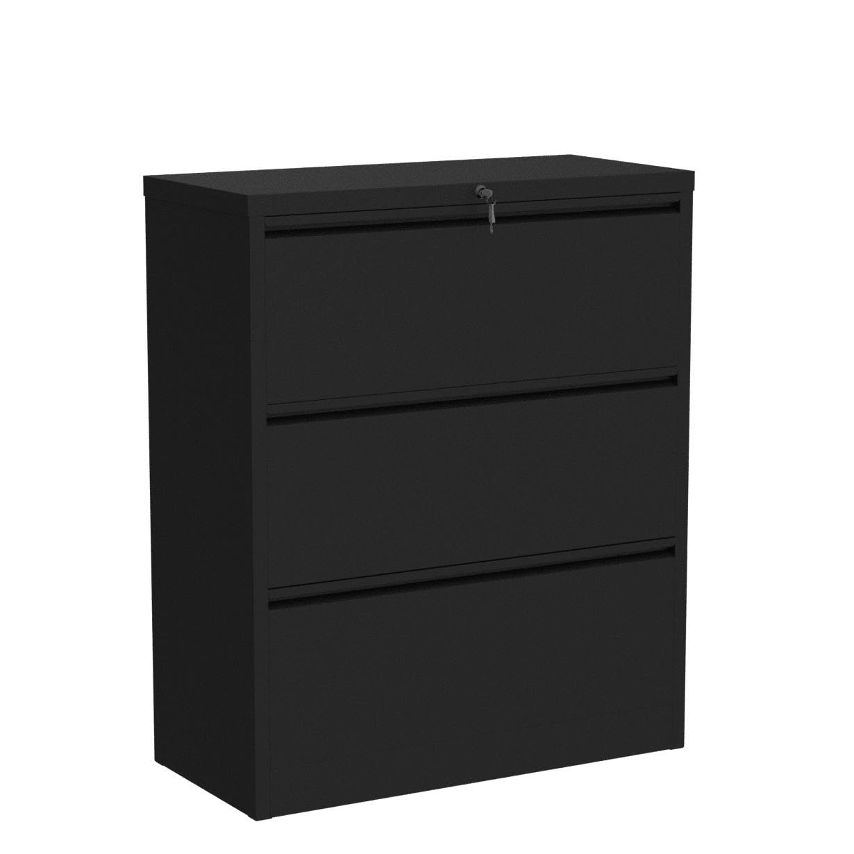 YITAHOME 2 Drawer Lateral File Cabinet, Stainless Steel Wide Lateral File Cabinet with Lock, Metal Filing Storage Cabinet for Legal/Letter A4 Size, Assembly Required,Office Organizer (Black)