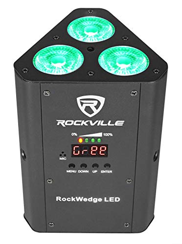 Rockville 54w RGBWA+UV Rechargeable Battery Wireless DMX Par Light (RockWedge LED)