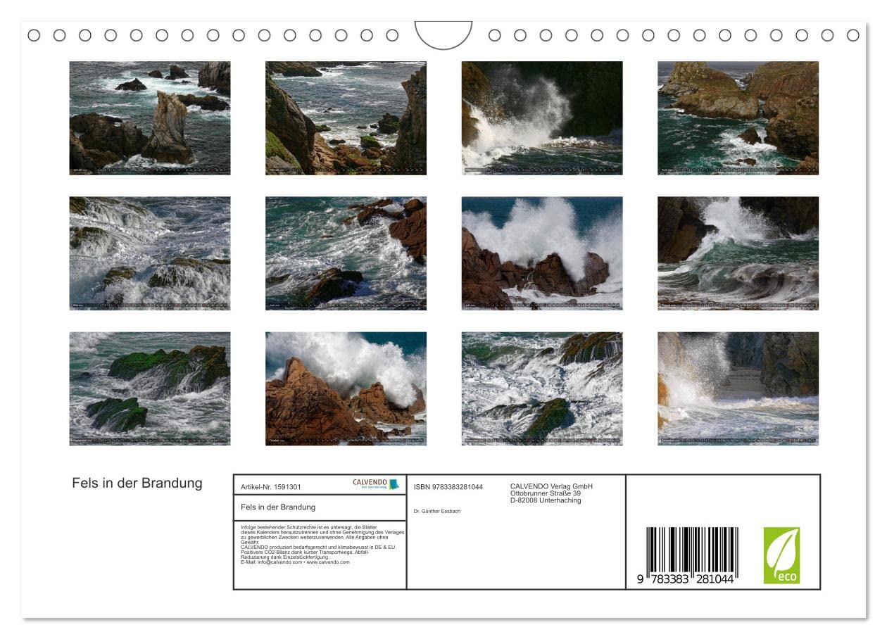 Rock in the surf (Wall Calendar 2024 DIN A4 Landscape), CALVENDO 12 Month Wall Calendar