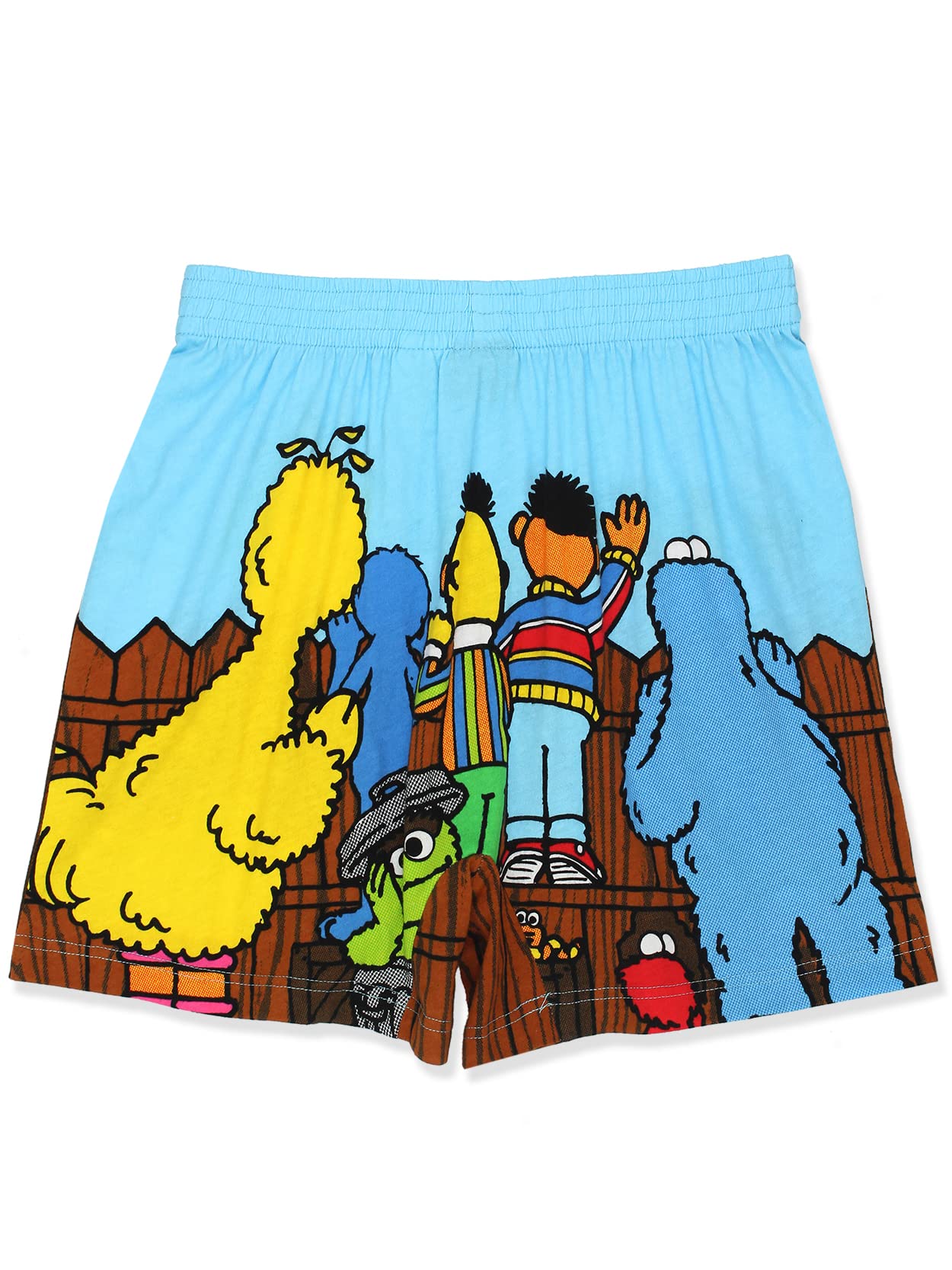 Sesame Street Cookie Monster Men's Button Fly Boxer Lounge Shorts (XX-Large, Blue)