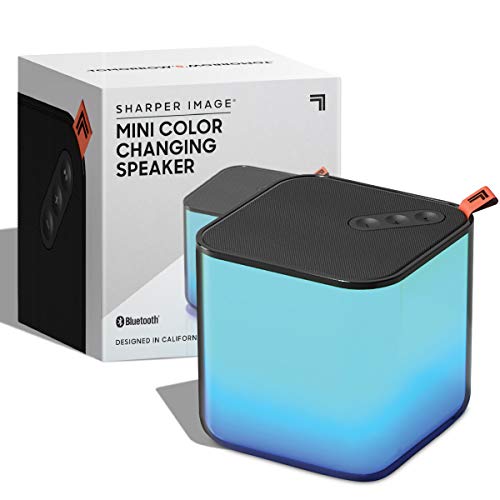 Sharper Image Mini Color Changing Speaker, Sync to Smartphone or Tablet with Bluetooth, Impressive Sound Quality, Stream 4 Hours per Charge, Rechargeable, LED, Speakerphone
