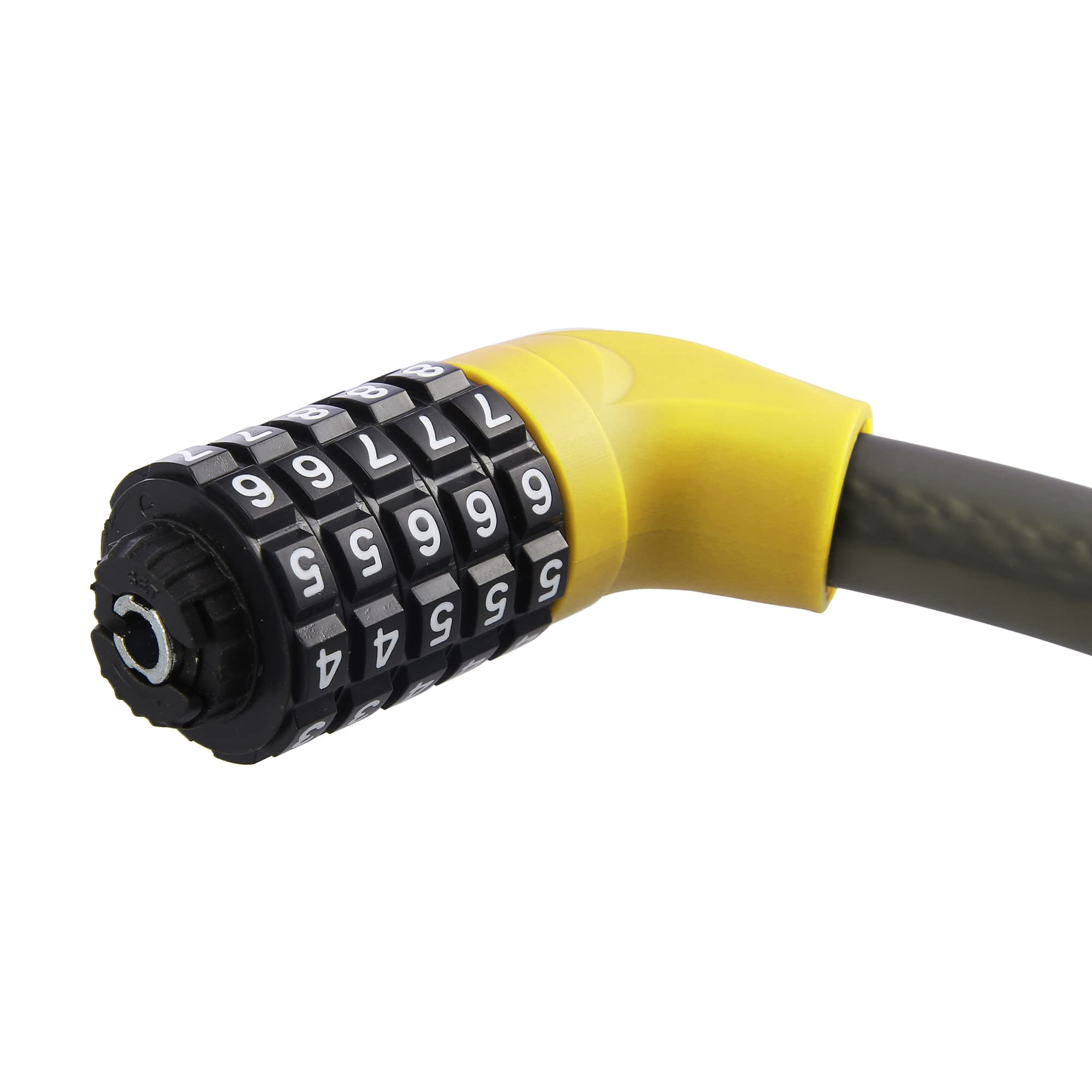 X AUTOHAUX 71cmx17mm Security Portable 5 Digit Resettable Combination Bike Cable Lock Yellow