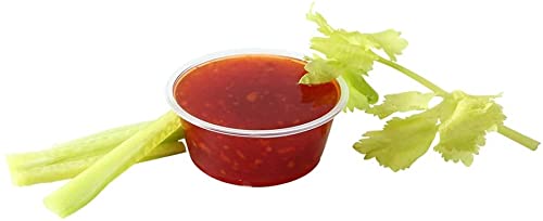 TashiLiving [100Sets-2oz] Jello Shot Cups,Condiment Containers,Disposable Plastic Cups With Lids