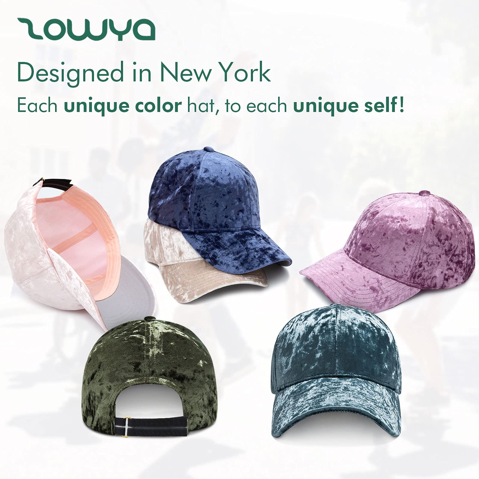 zowya Spring Velvet Baseball Cap for Women Men Crushed Iridescent Plain Dad Hat Adjustable Tennis Sports Cap Polo Hip Hop Hats Unisex Unstructured(Blue Mirage)