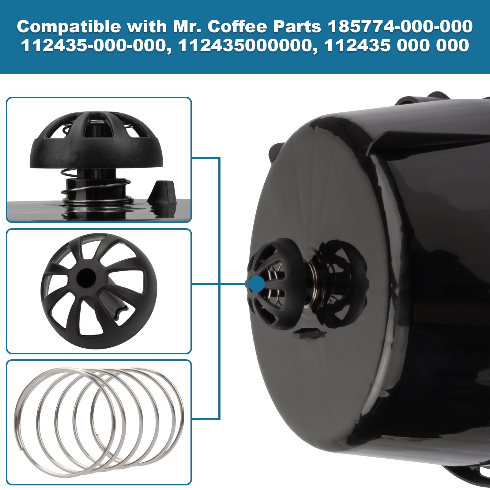 Showingo Coffee Machine Brew Basket Bottom Spring Loaded Stopper Kits(1 pack) ,Compatible with Mr. Coffee Parts 185774-000-000,112435-000-000, 112435000000, 112435 000 000