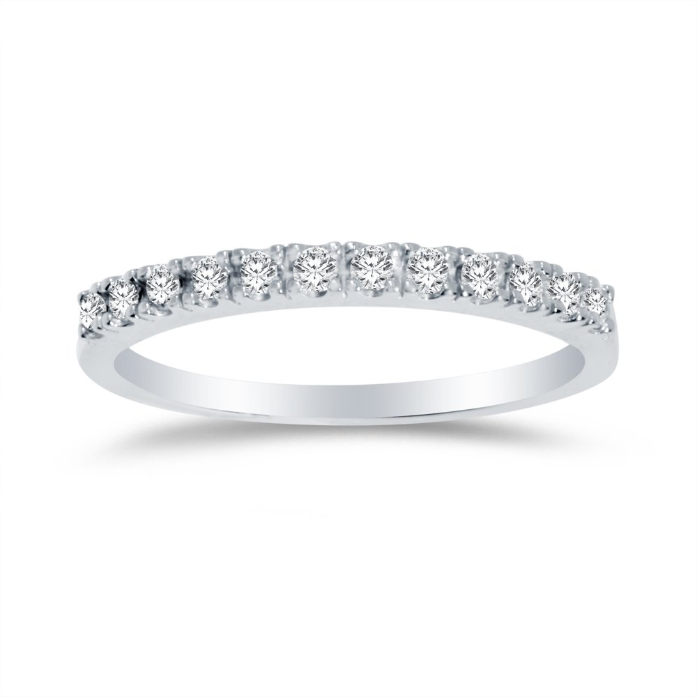 Sonia Jewels Size - 5-14k White Gold Round Wide 3 Row Pave Set Bridal Engagement Ring & Wedding Band CZ Cubic Zirconia (2.50cttw., 1.0ct. Center)
