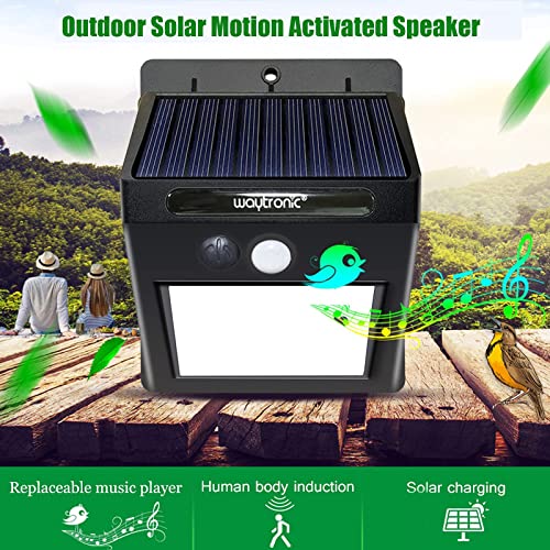 Solar Wireless Driveway Alarm Outdoor LED Light Waterproof Motion Sensor Alarm Detector Home Security Alarm System with Replaceable Voice for Garden Yard Fence Villa Barn Farm Deck