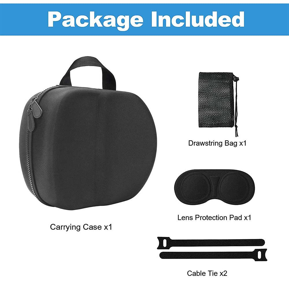 VR Case for Oculus Quest 2 VR Headset, Hard Carrying Travel Case Protective Storage Bag, Shockproof Water Resistance