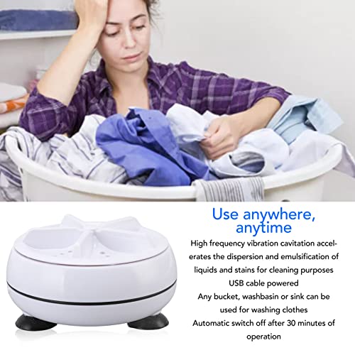 VTOSEN Portable Washing Machine Mini Ultrasonic Turbine Washer - Small, Multifunctional USB Powered Washing Machine for Travel Business Trip