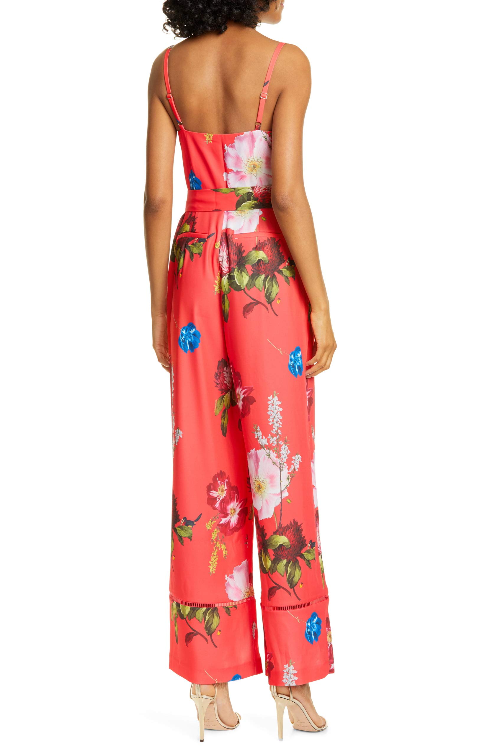 Ted Baker London Red Piiper Berry Sundae Wrap Jumpsuit (3 (US 8))
