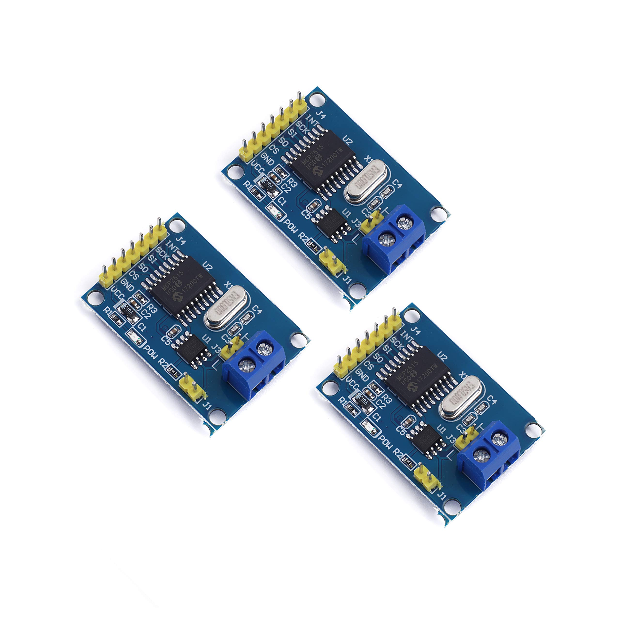 Teyleten Robot MCP2515 CAN Bus Board Module TJA1050 Receiver SPI for Arduino 51 MCU ARM (3PCS)