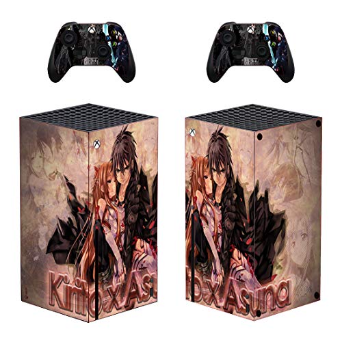 Stickers Decals Skin for X-box-One-Series X, Cover Protector Wrap Durable Full Set Protection Faceplate Console SAO Anime by KAJAL MANI