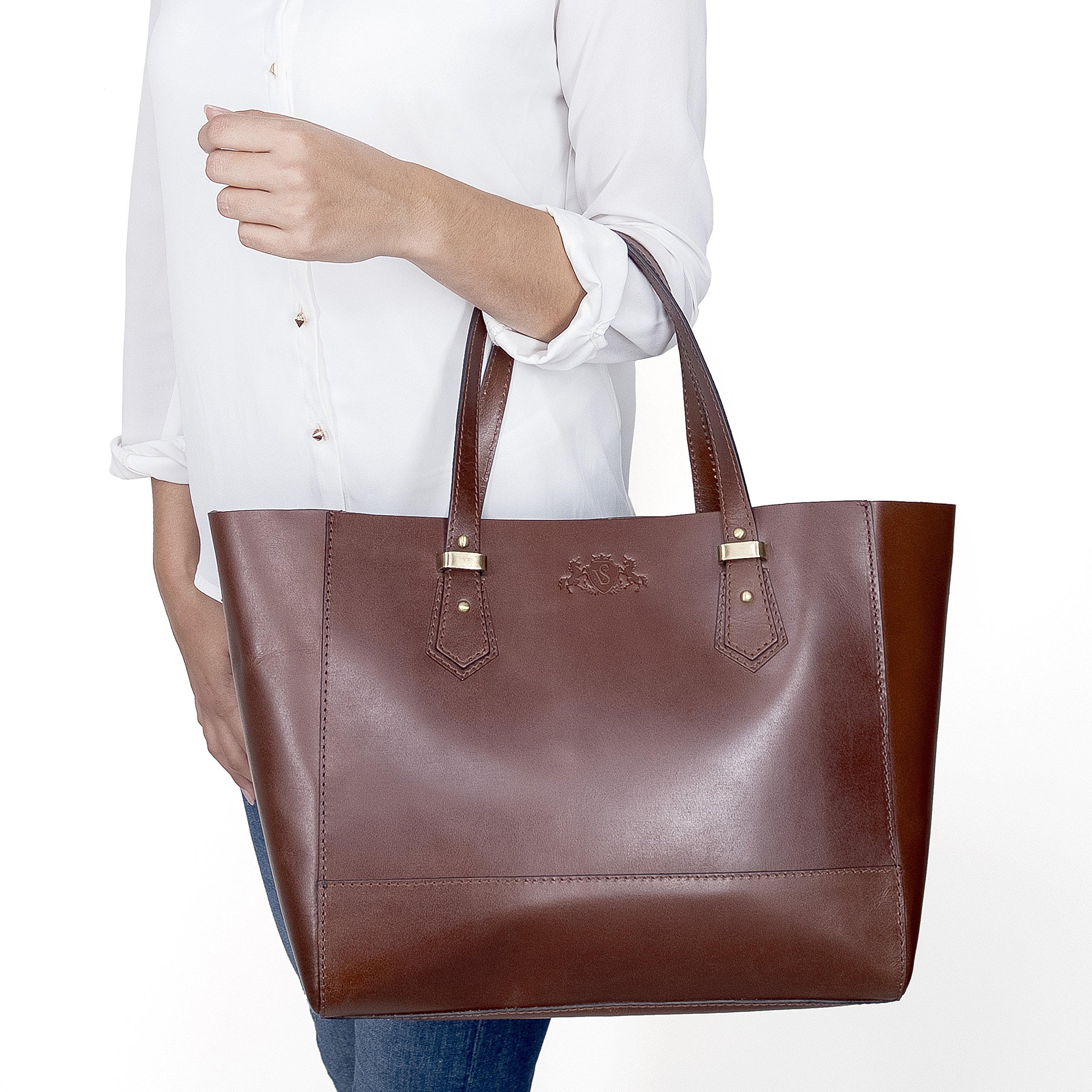 SID & VAIN top-handle tote bag TRISH Large shoulder bag I Premium Leather handbag leather bag woman brown