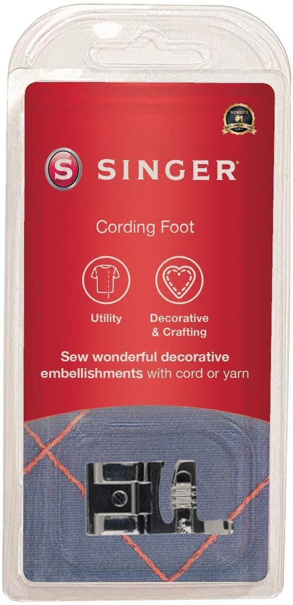 Singer | Snap-On Cording Presser Foot for Low Shank Sewing Machines, Decorative Stitching & Cording, Gathering - Sewing Made Easy, Silver (2500265)