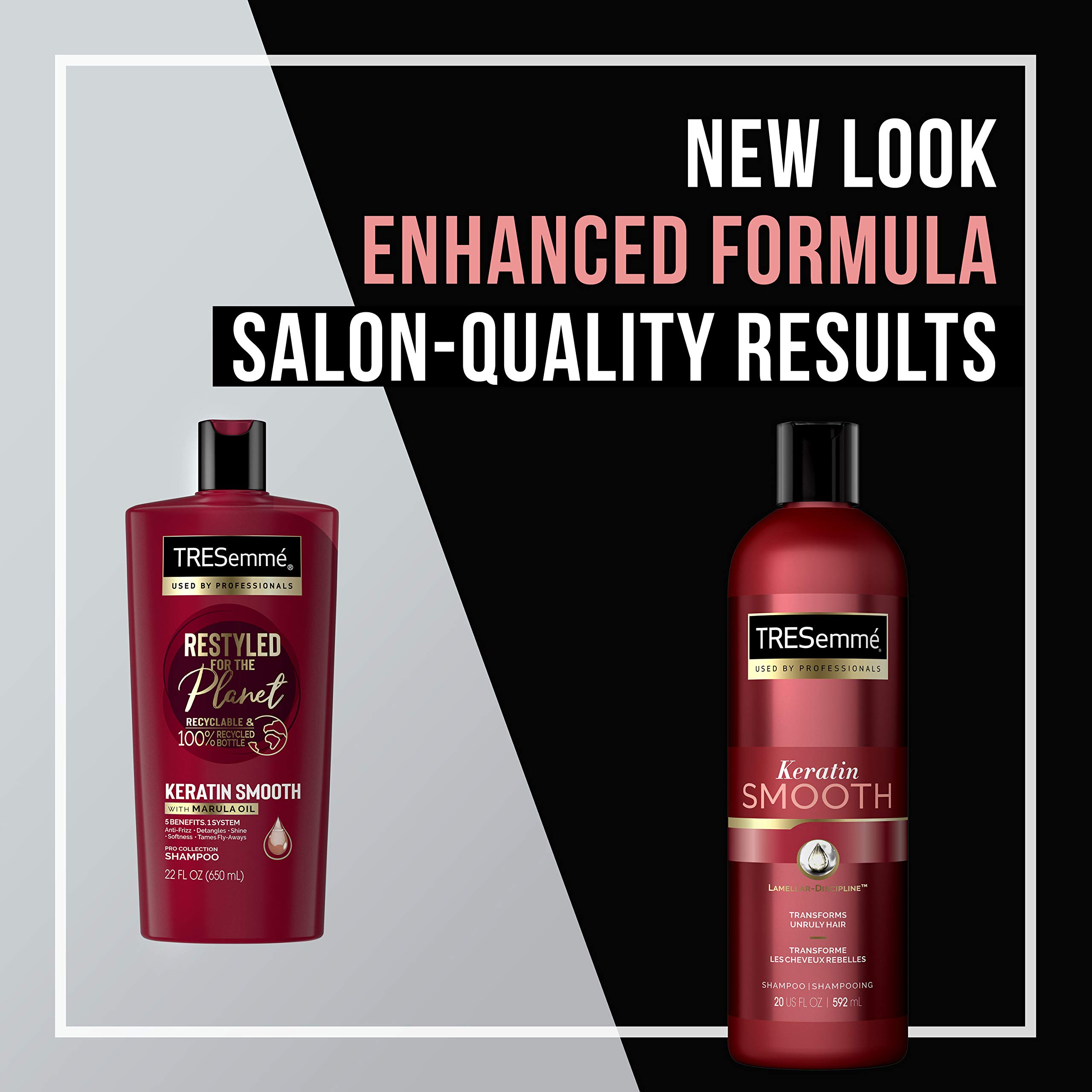 TRESemmé Shampoo Keratin Smooth 4 Count For dry hair Sleek Look for Up to 72 Hours 20 oz