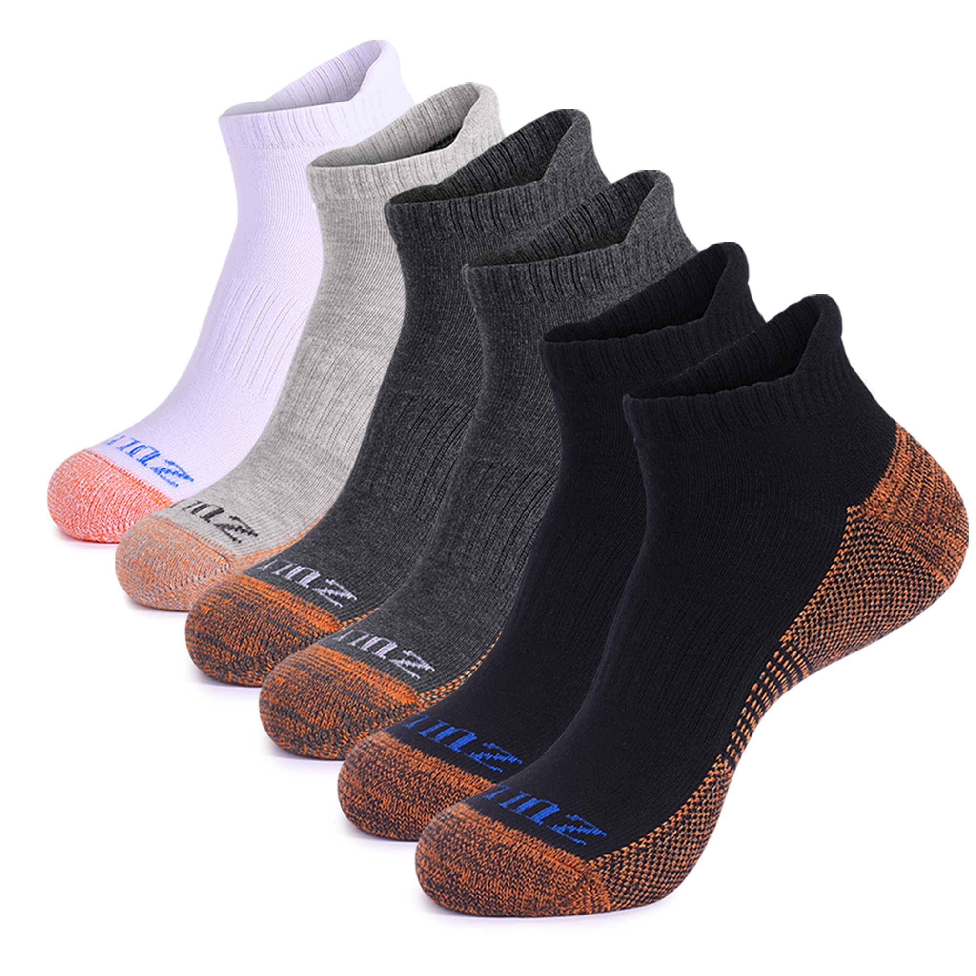 ZULYSTO Copper Slight Compression Socks for Men and Women 6 Pairs Diabetic Socks