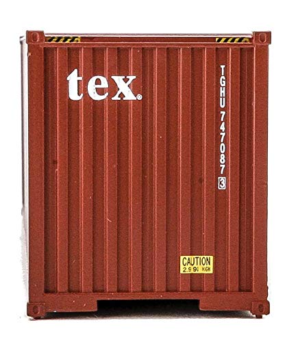 Walthers SceneMaster HO Scale Model of Tex (Brown, White) 40' Hi Cube Corrugated Side Container,949-8266