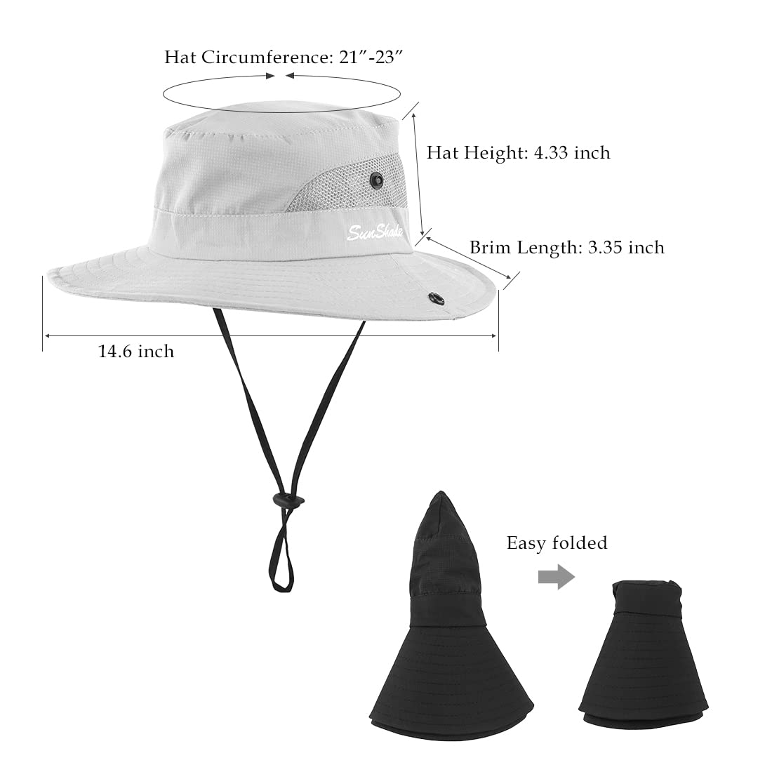 ZEXIAN Women's Sun Hat UV Protection Ponytail Hat for Beach Fishing&Hiking(Pure Beige & Pure Black)