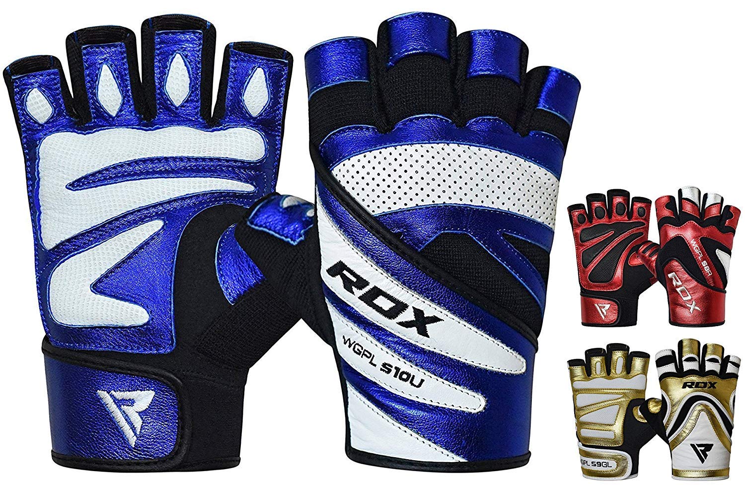 RDX Cow Hide Leather Weight Lifting Gym, Wrist Support Fitness Crossfit Exercise Bodybuilding Training Workout Sport, Gloves