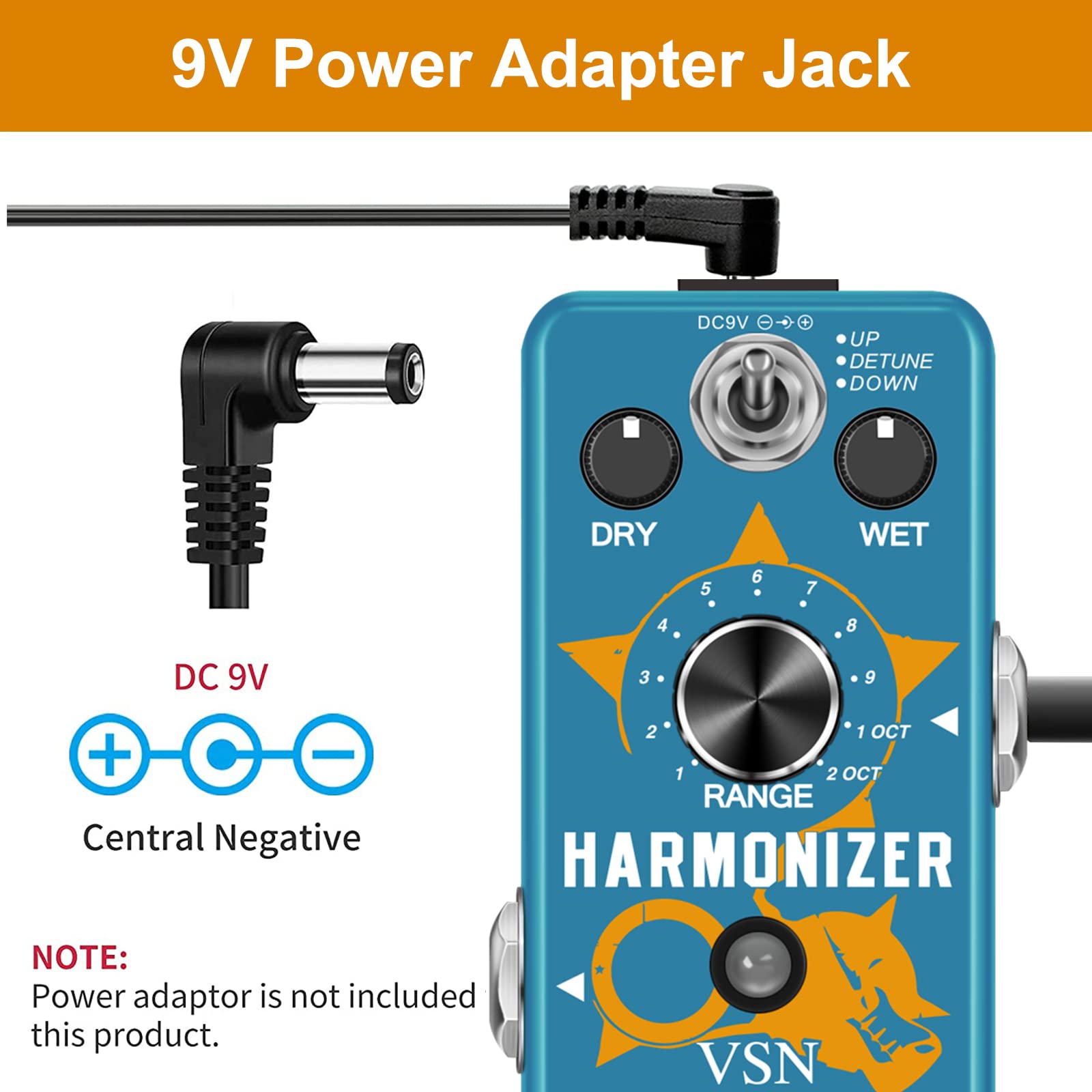 VSN Guitar Harmonizer Effect Pedal Digital Octave Effects Pedals Harmony Pitch Shifter Detune For Electric Guitar Bass Mini Size True Bypass
