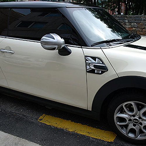 Side Scuttle Lamp Light Pattern Fender Panel Frame Cover Trim ABS for Mini Cooper F55 Hardtop F56 Hatchback ((Union Jack Black)