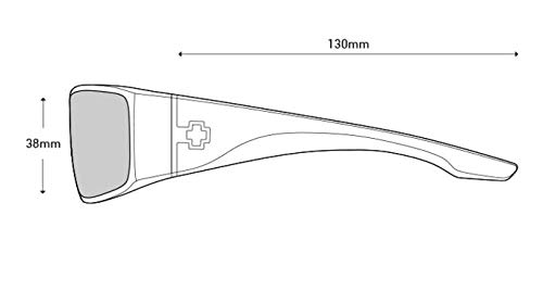 SPY Cooper XL, Rectangular Wrap Sunglasses, Color and Contrast Enhancing Lenses, Matte Black - Grey Polarized Lenses