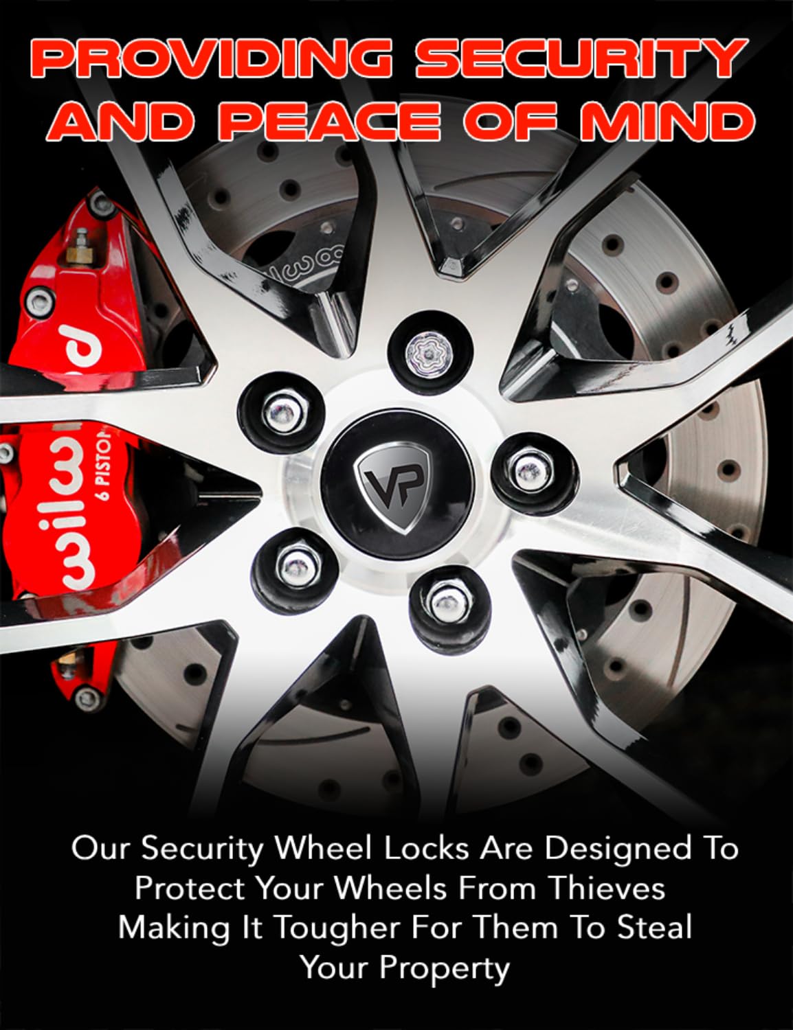 Set of 4 Veritek 14x1.5mm 1.6 Inch 22mm Hex Chrome Large Acorn Conical Seat Wheel Locks for Tesla Factory Wheels