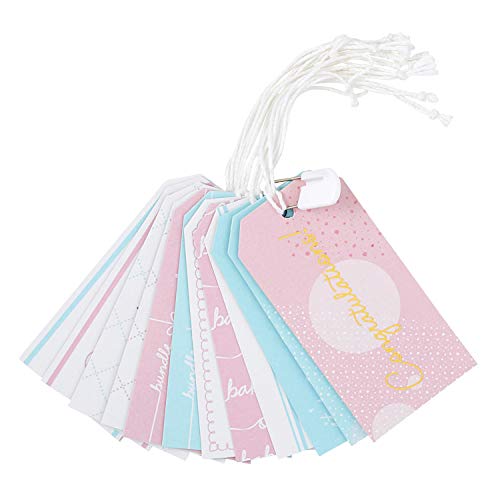 Stephan Baby Stephan Baby Perfectly Pastel Baby Shower String-Tie Gift Tags, Pack of 12 Different Designs