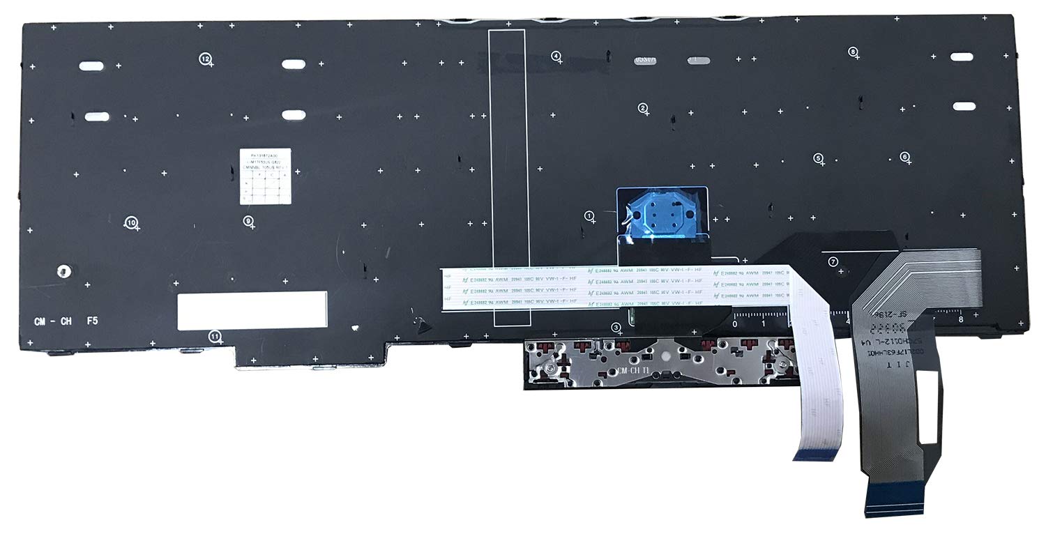 Sierra Blackmon Replacement Keyboard for Thinkpad E580 L580 T590 E590 L590, P52 P72 P53 P73E580 L580 T590 E590 L590, P52 P72 P53 P73 Series Laptop Without Backlight US Layout
