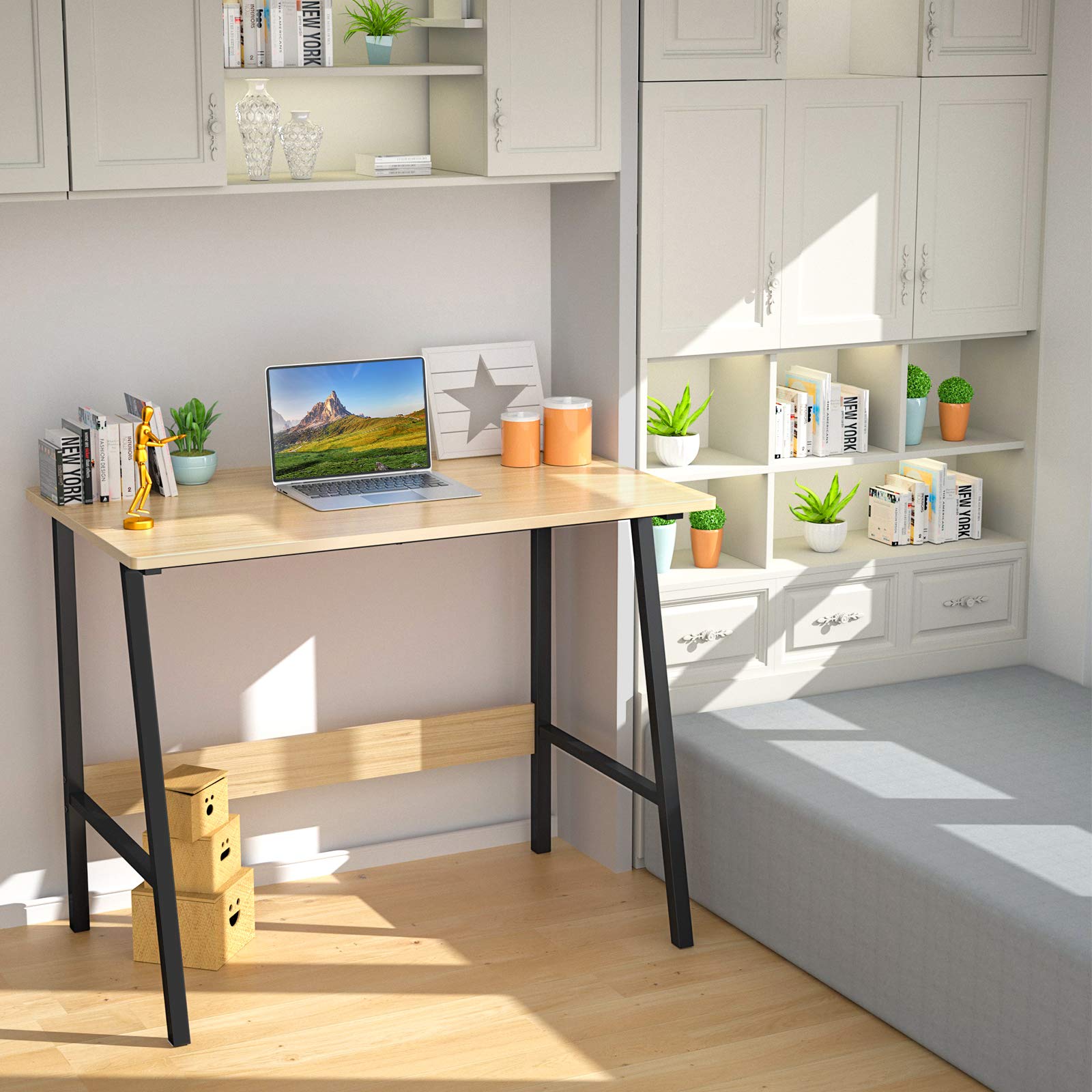 Topfurny Home Office Computer Desk (32'', Natural)