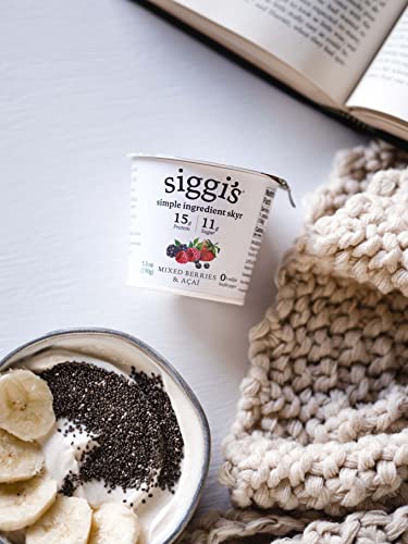siggi's® Icelandic Strained Nonfat Yogurt, Acai Mixed Berry, 5.3 oz. Single Serve Cup – Thick, Protein-Rich Yogurt