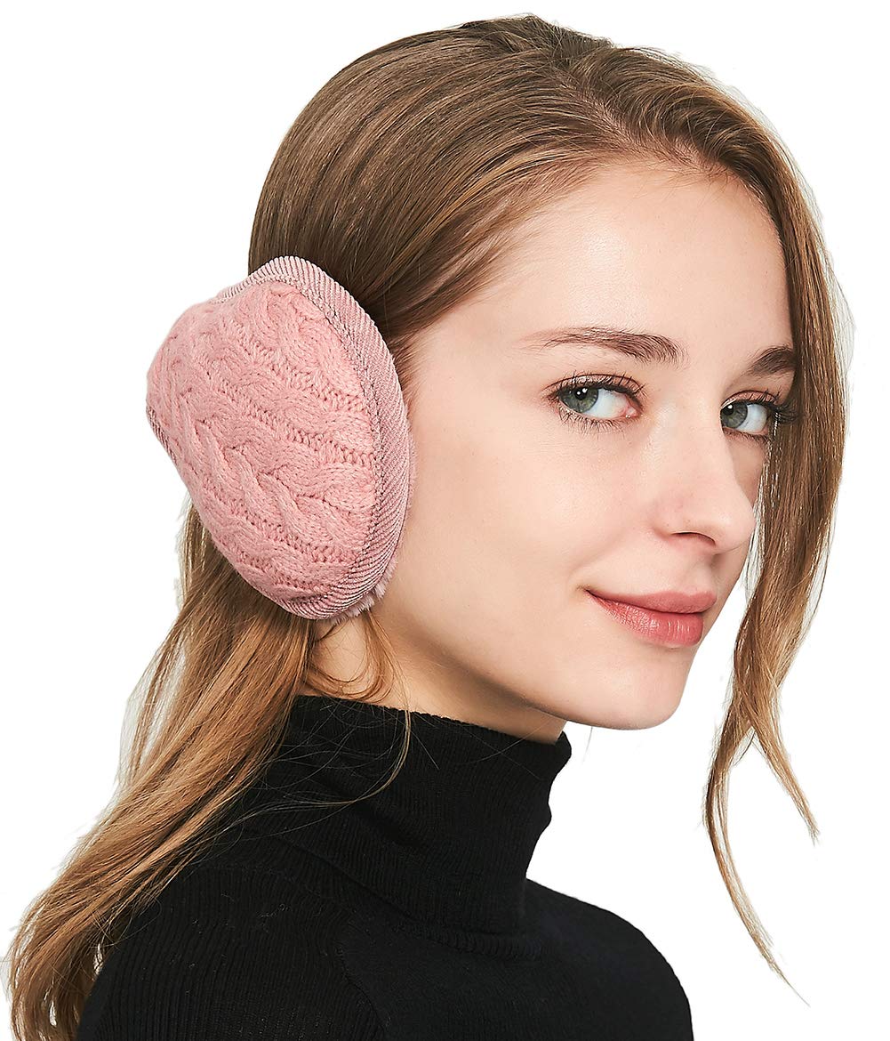 Rungion Unisex Warm Knit Women Earmuff Cashmere Winter Pure Color Earmuffs Fur Earwarmer Adjustable Wrap