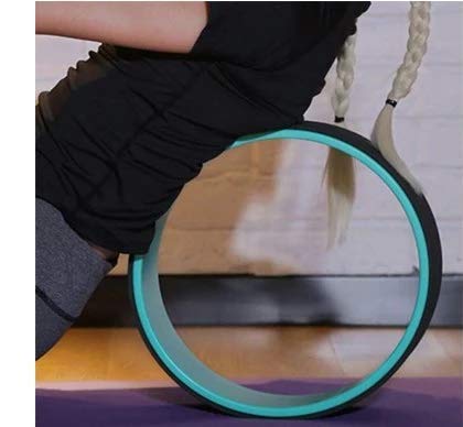 SVALOR Yoga Wheel for Stretching Set with Strap and Block - Comfortable Spine Roller Wheel - Back Stretcher Ring for Pain Relief - Dharma Yoga Stretch Circle - Essential Yoga Accessories Equipment