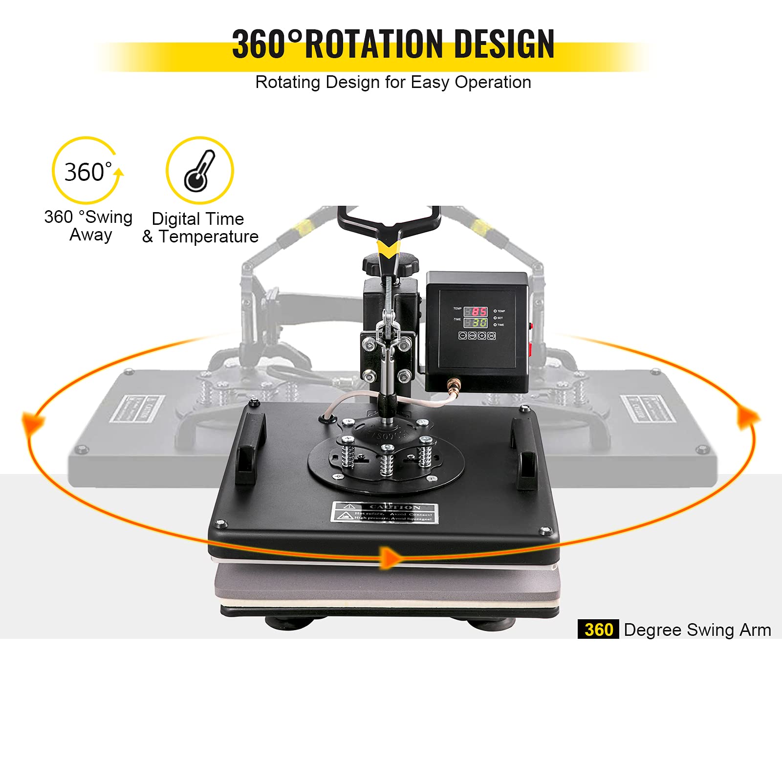 VEVOR Heat Press Machine 15x15 inch 6 in 1 T-Shirt Heat Press and Vinyl Cutter 34 inch Plotter Machine 870mm PC Only Paper Feed Vinyl Cutter Plotter