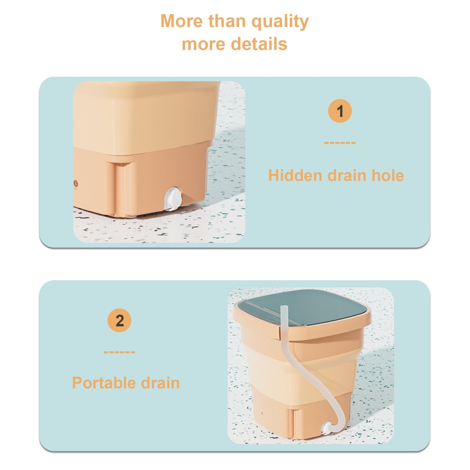 WHYATT Portable Washing Machine, 15L, with Drainer Basket, Good for Dorm or Camping, Underwear or Small Items
