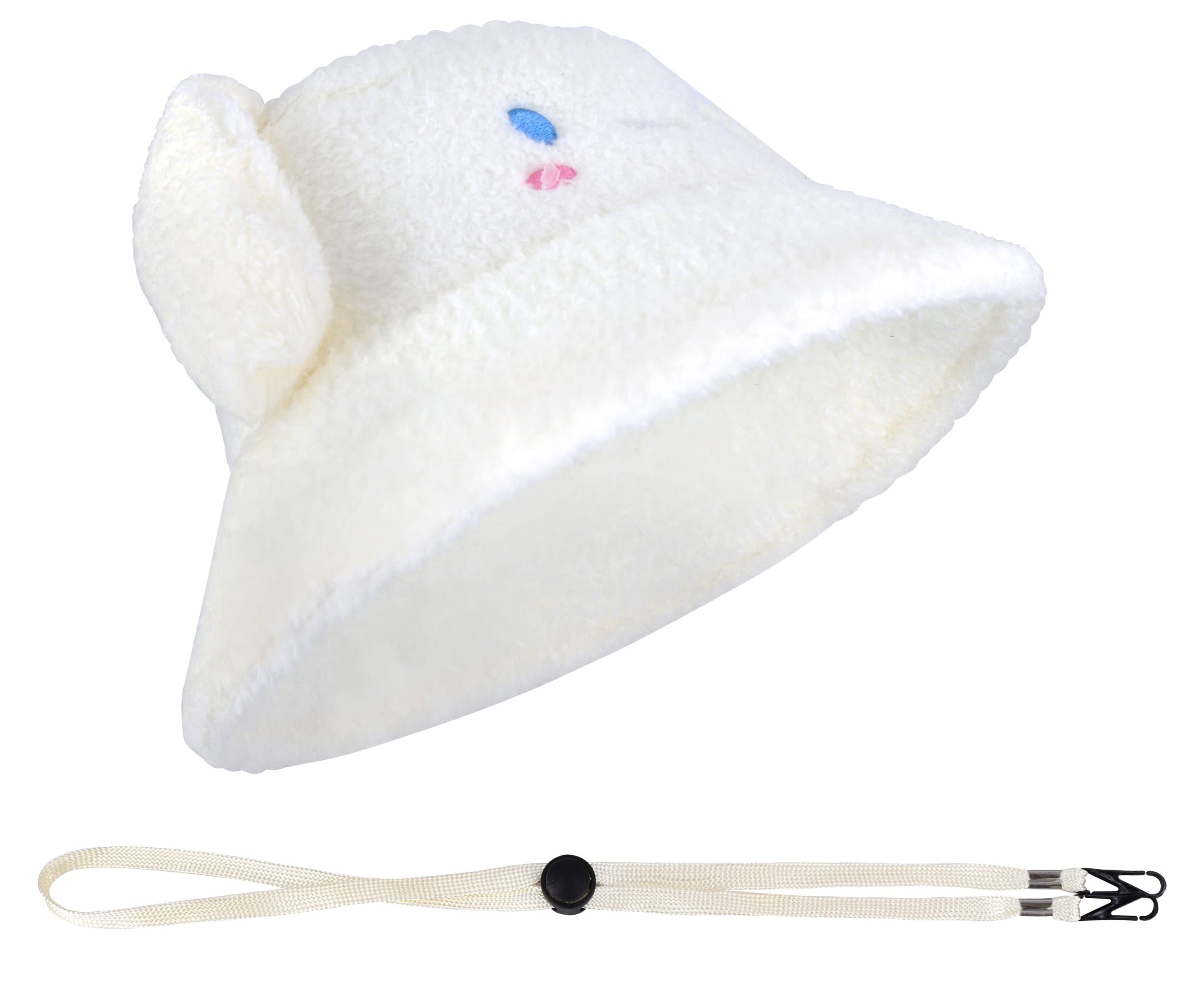 Roffatide Anime Cinnamoroll Bucket Hat for Boys Girls Cotton Embroidery Foldable Sun Hat Fishing Beach Hat