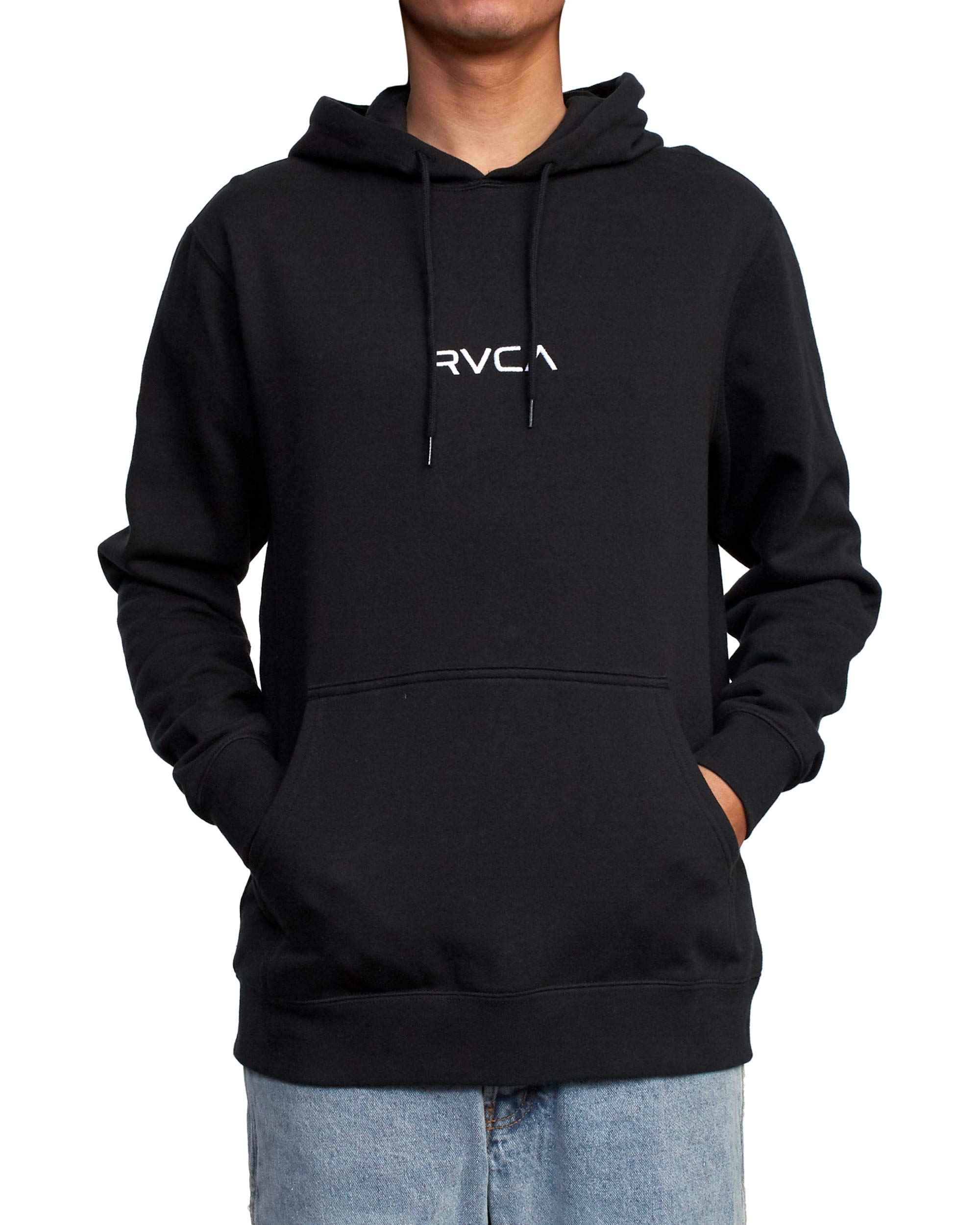RVCA mens Graphic Fleece Pullover Hoodie Hooded Sweatshirt, Center/Black, Medium US