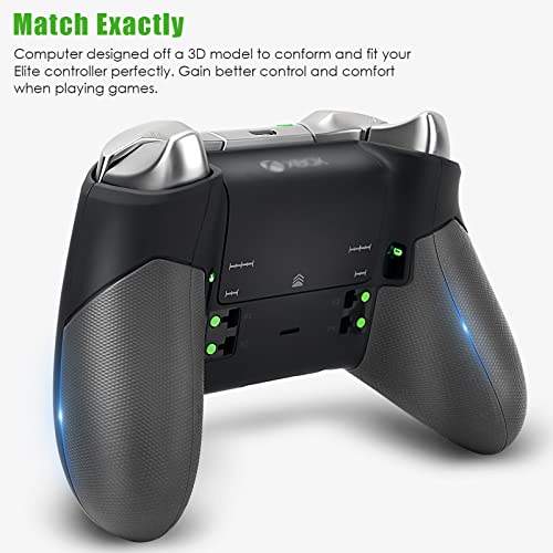 TOMSIN Rubberized Grips for Xbox Elite Controller, Replacement Left Right Rubber Back Panels Shell Parts (Black)